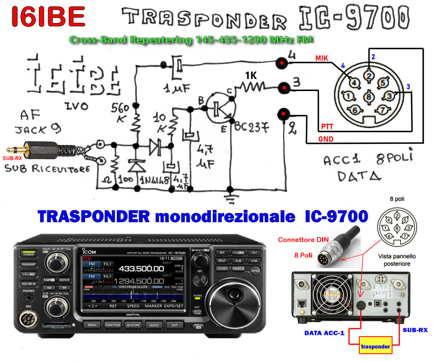 IC9700 TRASPONDER CROSS BAND REPEATER I6IBE Ivo